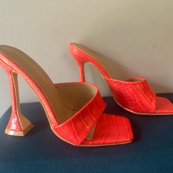 Fashion Nova | Shoes | Fashion Nova Fiery Red Croc Heels | Poshmark